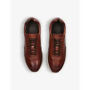 LOAKE Bannister Tonal-stitching Leather Low-top Trainers - Tan