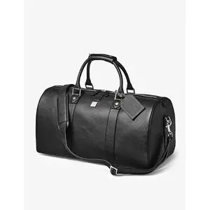ASPINAL OF LONDON Boston Grained-leather Duffle Bag - Black