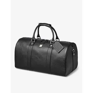 ASPINAL OF LONDON Boston Grained-leather Duffle Bag - Black