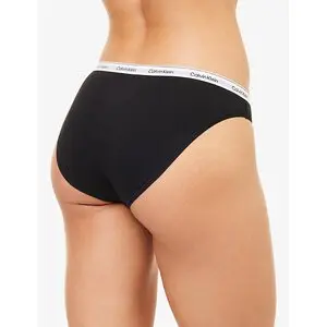 Calvin Klein Modern Branded-waistband Pack Of Three Stretch-cotton Briefs - Blk Wht Grey