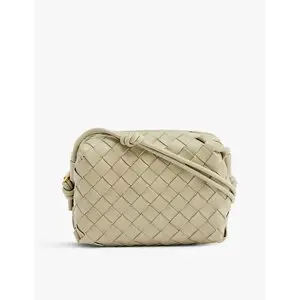 Bottega Veneta Loop Mini Leather Crossbody Bag - Travertine-gold