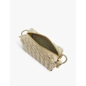 Bottega Veneta Loop Mini Leather Crossbody Bag - Travertine-gold