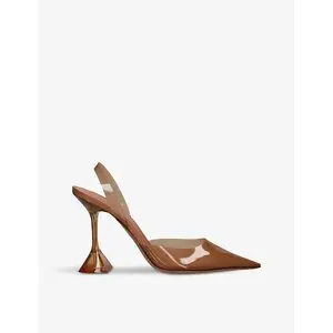 Amina Muaddi Holli Glass Pointed-toe Pvc Slingback Heels