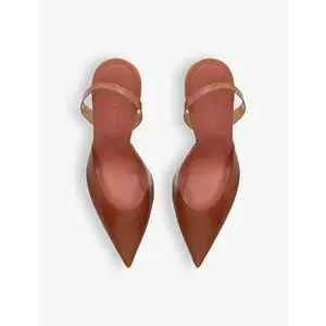 Amina Muaddi Holli Glass Pointed-toe Pvc Slingback Heels