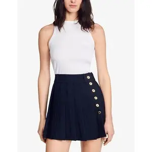 Sandro Ribbed Cotton Sleeveless T-shirt