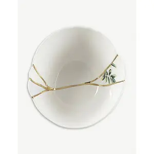 SELETTI Kintsugi N2 Porcelain And 24ct Gold Bowl 15.2cm