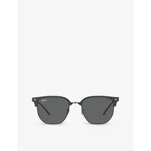 Ray-ban Clubmaster Irregular-frame Sunglasses - Grey