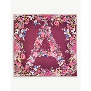 ASPINAL OF LONDON Ombre 'a' Floral-print Silk Scarf - Pink