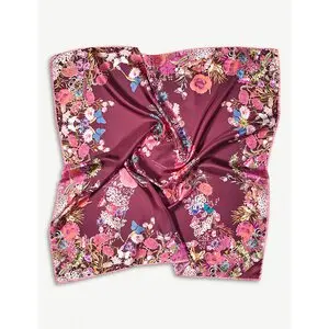 ASPINAL OF LONDON Ombre 'a' Floral-print Silk Scarf - Pink