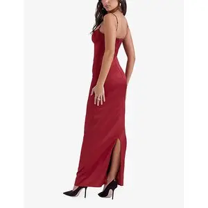 House Of Cb Stefania Fitted Satin Maxi Dress