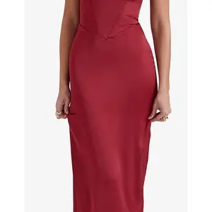 House Of Cb Stefania Fitted Satin Maxi Dress