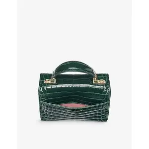 ASPINAL OF LONDON Mayfair Mini Crocodile-embossed Bag - Evergreen