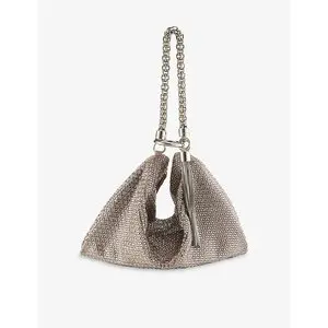 JIMMY CHOO Callie Medium Crystal-embellished Suede Shoulder Bag - Ballet Pink