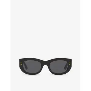 Gucci Rectangle-frame Acetate Sunglasses Gc001936 Gg1215s - Black