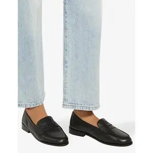 DUNE Ginelli Leather Penny Loafer - Black-leather