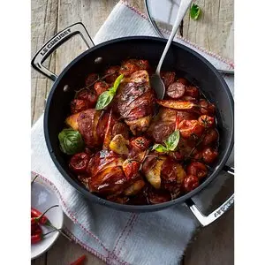 LE CREUSET Toughened Non-stick Shalllow Aluminium Casserole Dish With Glass Lid - One-color