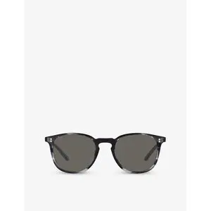 Oliver Spencer Rectangular-Frame Acetate Sunglasses Green/white