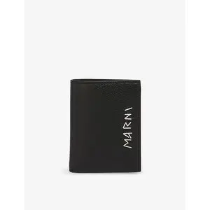 Marni Brand-typography Leather Wallet - Black