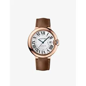 CARTIER Ballon Bleu 18ct Rose-gold And Leather Strap Watch - Rose Gold