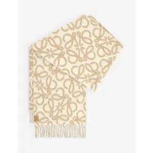 Loewe Anagram-patch Wool And Alpaca-blend Scarf
