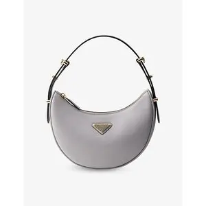 Prada Arqué Leather Shoulder Bag - Grey