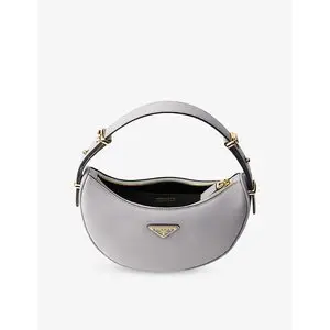 Prada Arqué Leather Shoulder Bag - Grey