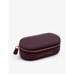 Monica Vinader Logo-embossed Zipped Leather Jewellery Box - Purple