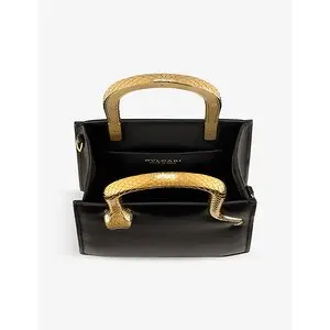 BVLGARI Serpenti Leather Tote Bag - Black