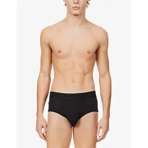CHE Elasticated-waistband Pack Of Three Stretch-woven Briefs Xxl - Black
