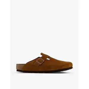 BIRKENSTOCK Logo-Embossed Suede Leather Clogs Mink