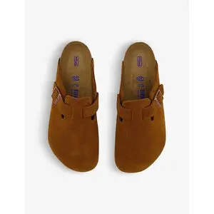BIRKENSTOCK Logo-embossed Suede Leather Clogs - Mink
