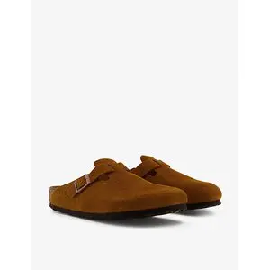 BIRKENSTOCK Logo-embossed Suede Leather Clogs - Mink