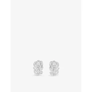 Boucheron Plume De Paon Xs Diamond Stud Earrings - White Gold