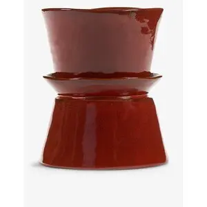 SERAX Ebony La Mere Stoneware Vase 22cm - Red