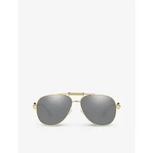 Versace Ve2236 Aviator Sunglasses - Gold