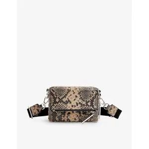 Whistles Bibi Snake-print Leather Crossbody Bag