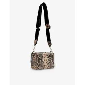 Whistles Bibi Snake-print Leather Crossbody Bag