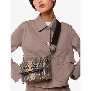 Whistles Bibi Snake-print Leather Crossbody Bag