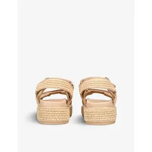 Steve Madden Millo Double-strap Raffia Sandals - Beige