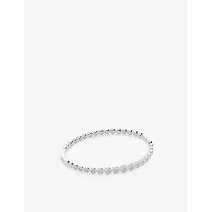 Monica Vinader Graduated Sterling-silver And 0.2145ct Diamond Bangle - Sterling Silver