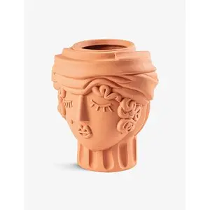 SELETTI Magna Graecia Head-shaped Terracotta Vase 33cm - One-color