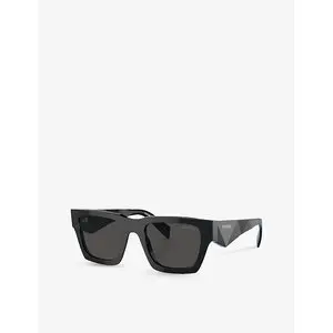 Prada Pr A06s Rectangle-frame Sunglasses - Black