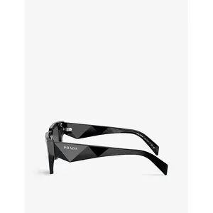 Prada Pr A06s Rectangle-frame Sunglasses - Black