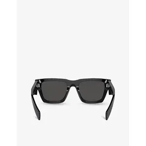 Prada Pr A06s Rectangle-frame Sunglasses - Black