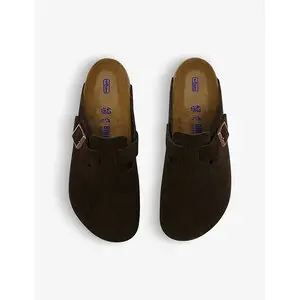 BIRKENSTOCK Boston Logo-embossed Suede Clogs