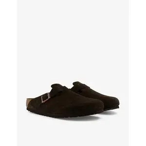 BIRKENSTOCK Boston Logo-embossed Suede Clogs