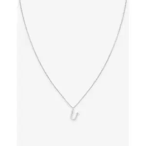 ASTRID & MIYU Initial Pendant Necklace - Rhodium