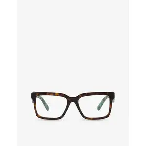 Prada Pr 10yv Rectangle-frame Acetate Eyeglasses - Brown