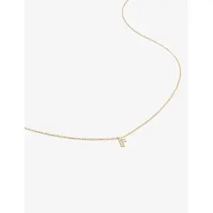Monica Vinader Small Letter F 14ct Yellow-gold Pendant Necklace - Yellow Gold