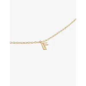 Monica Vinader Small Letter F 14ct Yellow-gold Pendant Necklace - Yellow Gold